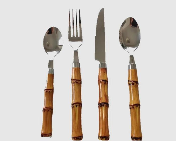 Faqueiro Bambu 24 Peças Lyor - Faqueiro / Jogo de Talheres - Magazine Luiza