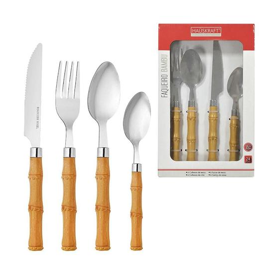 Faqueiro bambu hauskraft 24 pcs - Faqueiros - Magazine Luiza