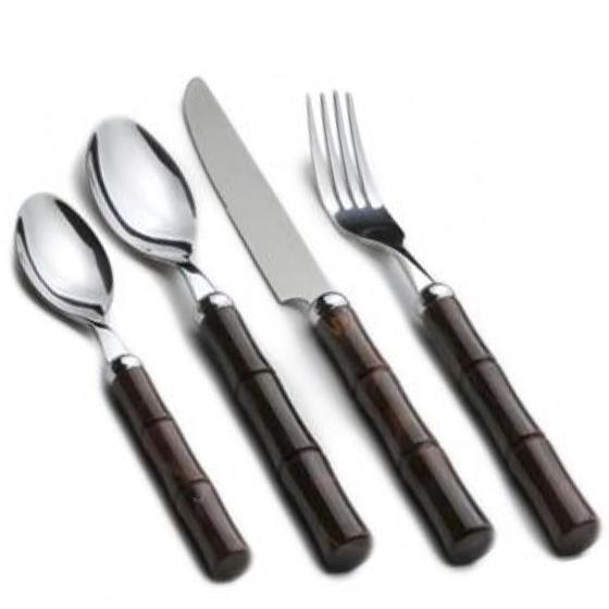 Faqueiro Cabo Bambu Marron Perolado 24pcs Next - Faqueiros - Magazine Luiza