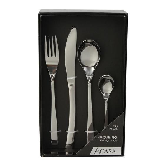 Faqueiro Slim Inox 16 Peças - ACASA - Faqueiro / Jogo de Talheres ...