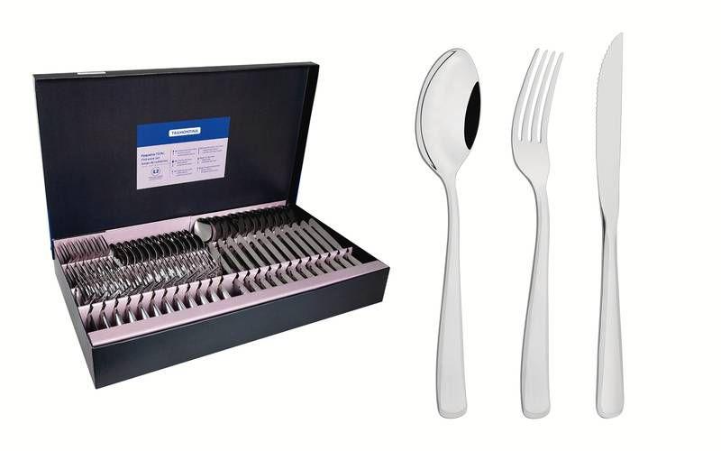 Faqueiro tramontina pacific em aço inox com facas para churrasco ...