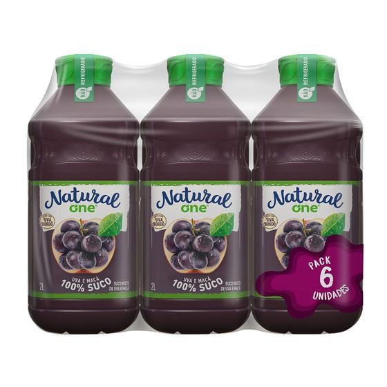 Fardo com 6 sucos de uva ambiente 2l - natural one - Suco - Magazine Luiza