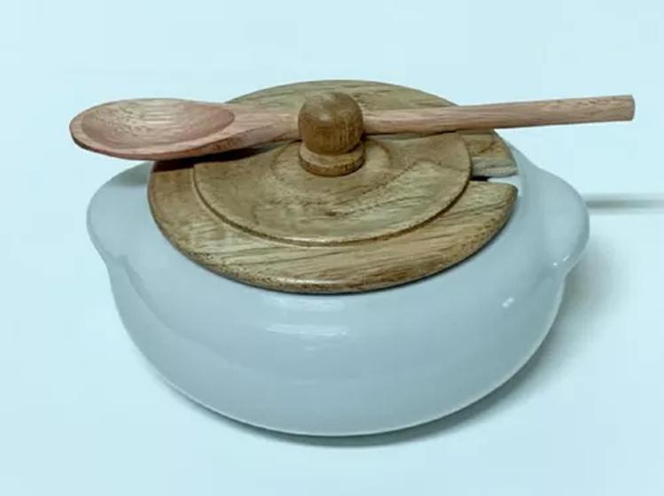 Farinheira Com Tampa/colher Madeira 500ml Porcelana - NACIONAL - Porta ...