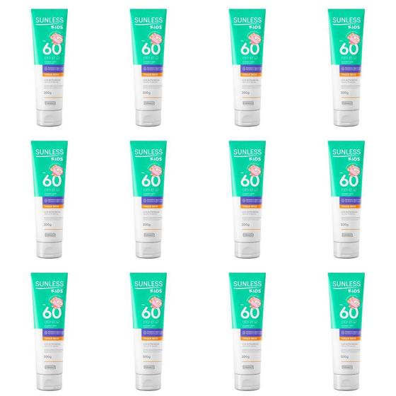 Farmax Sunless Kids Fps 60 Toque Seco Protetor Solar 200g (Kit C/12 ...