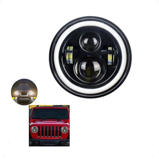 Farol Angel Eyes Defender Led Jeep Troller Fusca Kombi - Nacional ...