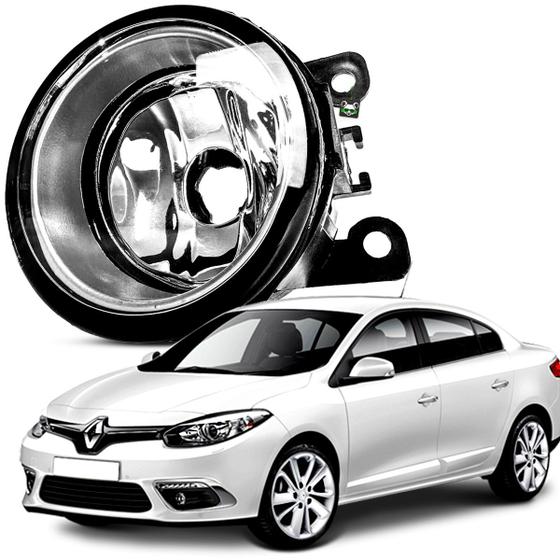 Farol Auxiliar Milha Policarbonato Aro Prata Fluence 2011 2012 2013 ...