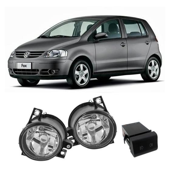 Farol Auxiliar VW FOX 2003/2009 S/ Moldura BT ORIG QUADRADO SHOCKLIGHT ...