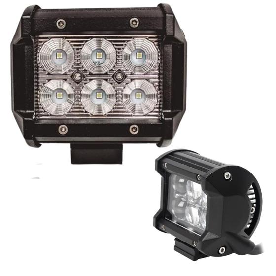 Farol de barra led 6 leds 18w 10v - 60v branco com suporte - RX - Farol ...