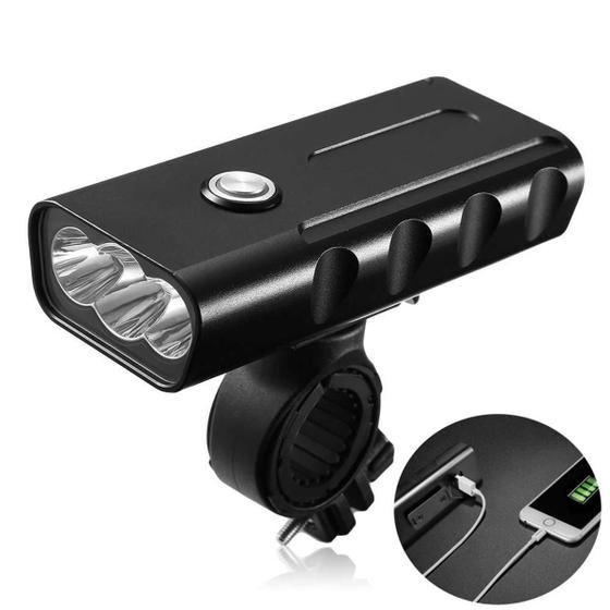 Farol Power Bank Bike 3 Leds 2400Lm Recarregavel - Ec6160 - Ecooda ...