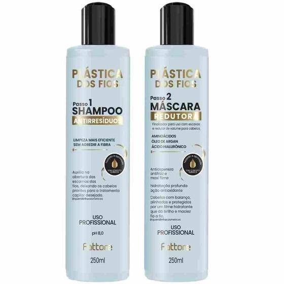 Fattore Kit Plástica dos Fios - Shampoo 250ml e Máscara Redutora 250ml ...