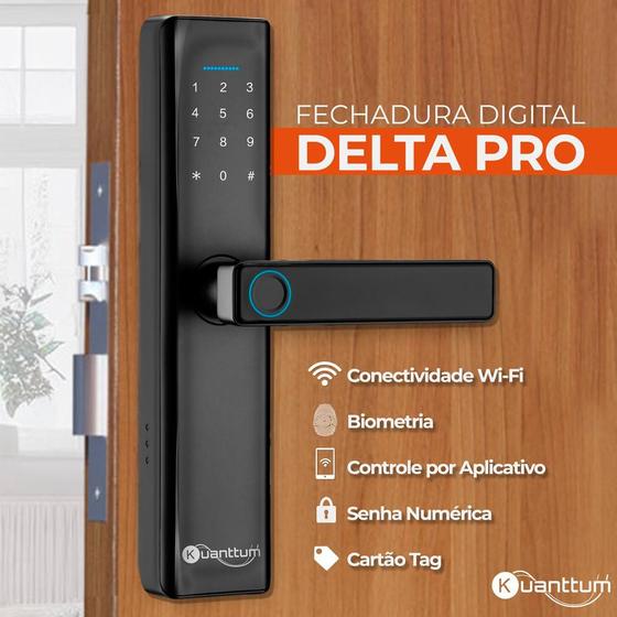 Fechadura Digital Eletronica Biometrica Com WiFi App Delta PRO Kuanttum Tuya - Fechadura Digital ...