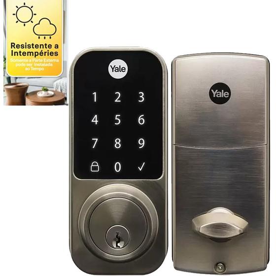 Fechadura Digital YDD 120 para porta Externa com Senha e chave Trinco ...