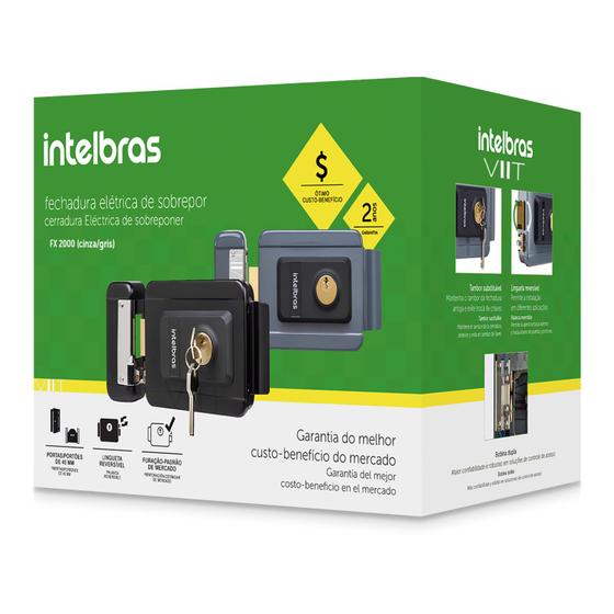 Fechadura Elétrica Sobrepor Intelbras Cilindro Fixo FX 2000 Reversível ...
