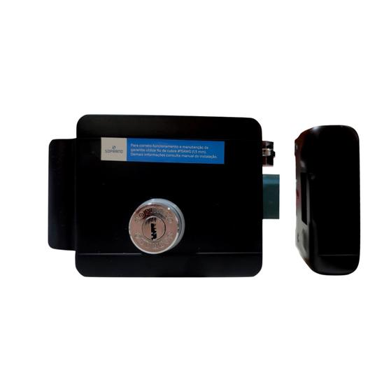 Fechadura Elétrica Soprano Preta 12v Chave Multiponto - Fechadura e ...