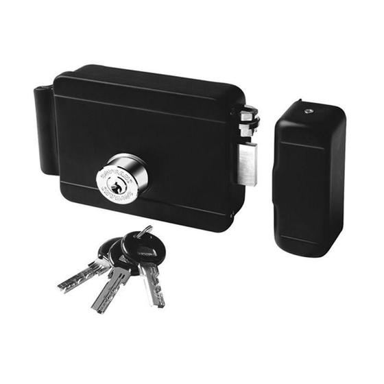 Fechadura Eletrica Soprano Preta 12v Chave Multiponto - Fechadura ...