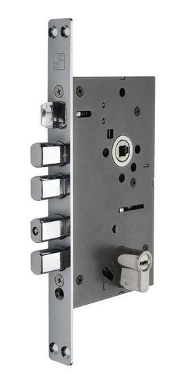 Fechadura Porta 4 Pinos Chave Multiponto - Com Maçaneta Inox - Fortezza ...
