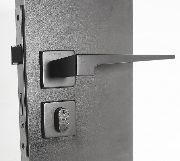 Fechadura Porta Externa/Interna 3200 Classic Quadrada Preta - Tidra ...