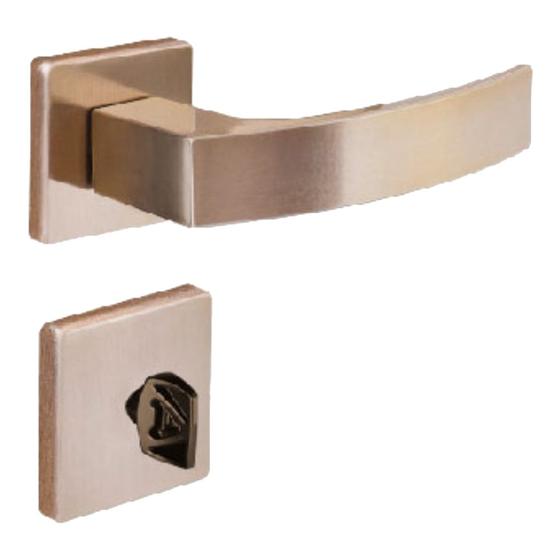 Fechadura Quadratta Curva de Bronze Latonado para Banheiro - 74333 ...