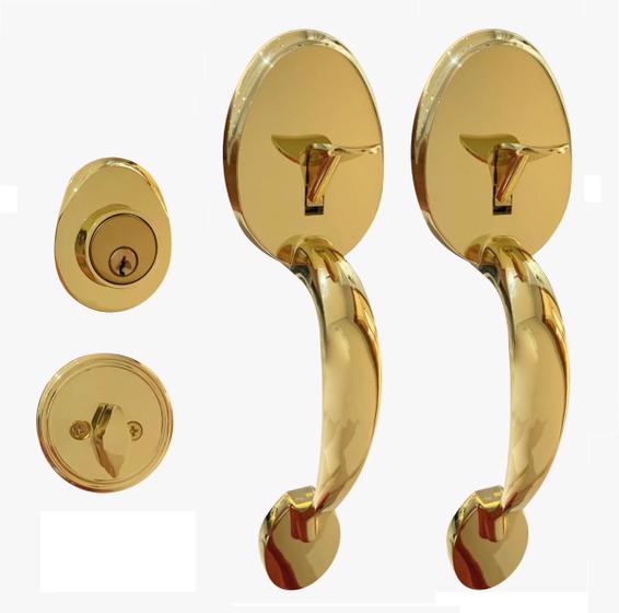 Fechadura Retrô Alça Dupla Blim Blim Dourado Ouro Brilhante - CIA DO ...