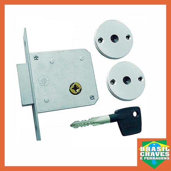 Fechadura Tetra Chave Auxiliar Trava Dupla Par Cromada Inox F 2000 ...