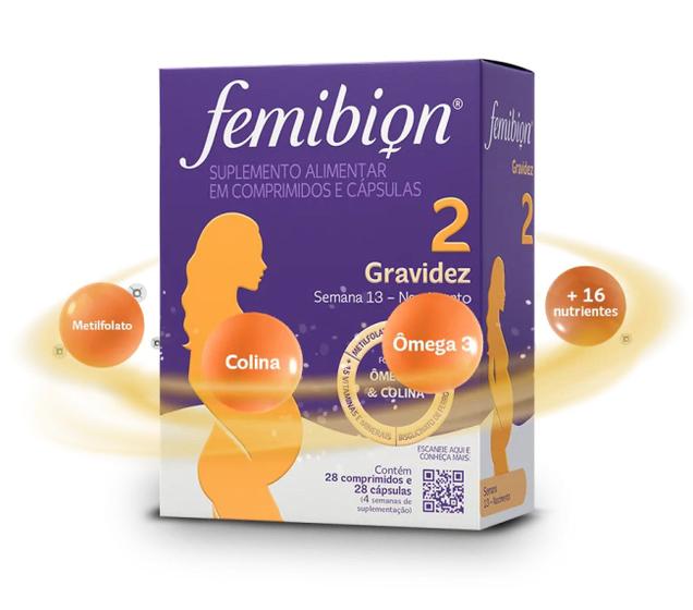 Femibion 2 Vitaminas para Gravidas com Omega 3 e Colina - PROCTER ...