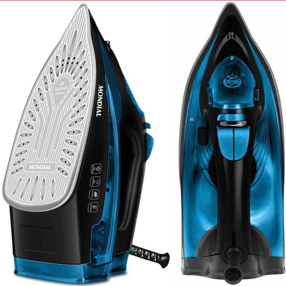 Ferro A Vapor Mondial Vertical e horizontal Base Ceramic Diamond Preto ...