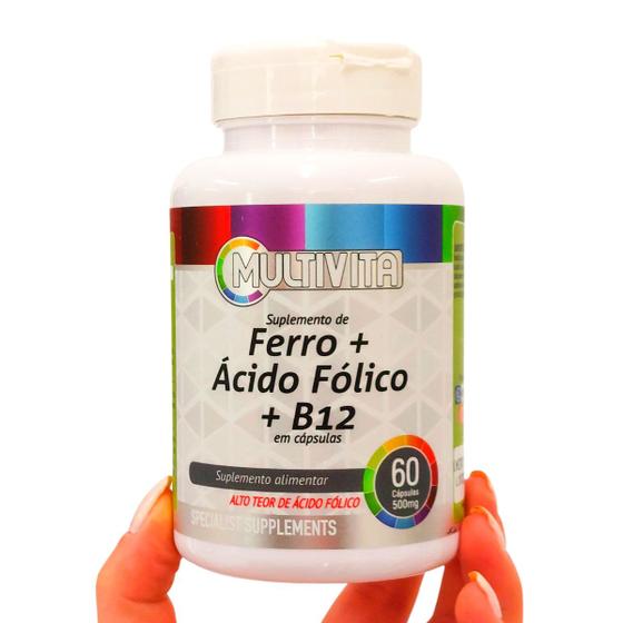 FERRO, ÁCIDO FÓLICO E VITAMINA B12 500mg 60 CAPS - Flora Nativa ...