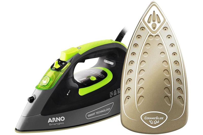 Ferro de Passar à Vapor Arno Smartgliss Fsc1 Preto/Verde 127V - Ferro a ...