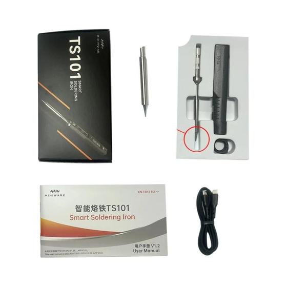 Ferro De Solda Elétrico Miniware Ts101 De Alta Potência, Display Digital, Kit De Caneta De ...