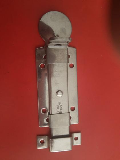 Ferrolho Chato inox 5" com Porta Cadeado Mahler - Trinco para Porta ...