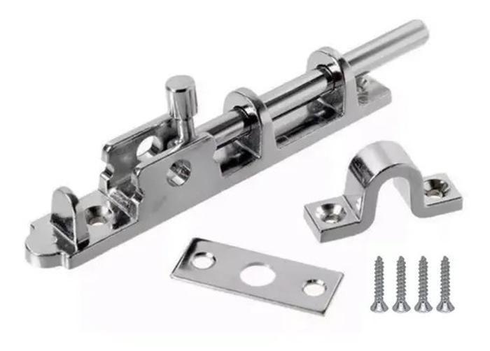 Ferrolho Fio Redondo Cromado 12Cm - Líder - Lider - Trinco para Porta ...