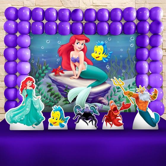 Festa Aniversário Ariel Decoração Cenário KIt Ouro - Impakto Visual ...