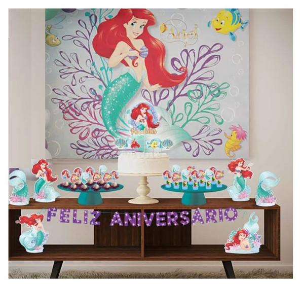 Festa Ariel Sereia Infantil kit Festa Decoração - piff - Kit Decoração ...