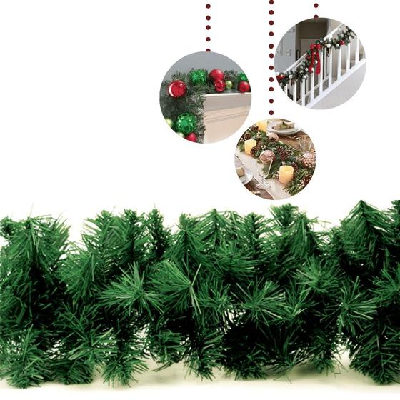 Festao Aramado 20 cm X 2 metros 120 Galhos Verde Enfeite Natal ...