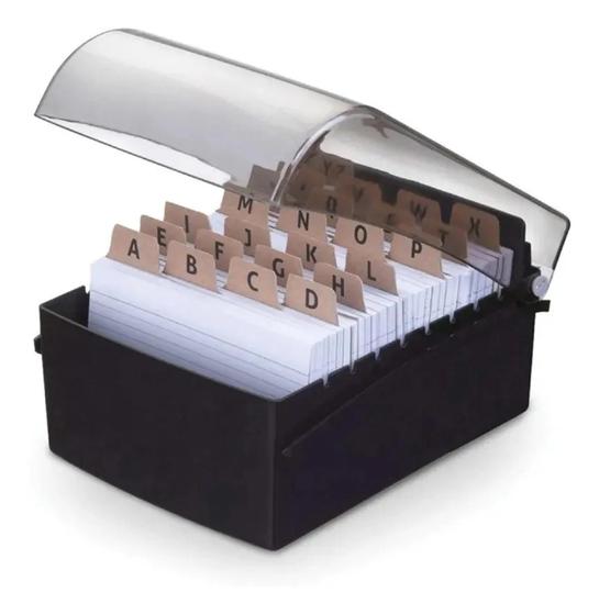 Fichário De Mesa Médio 5x8 Preto - P/ Ficha Lisa E Pautada - Waleu ...