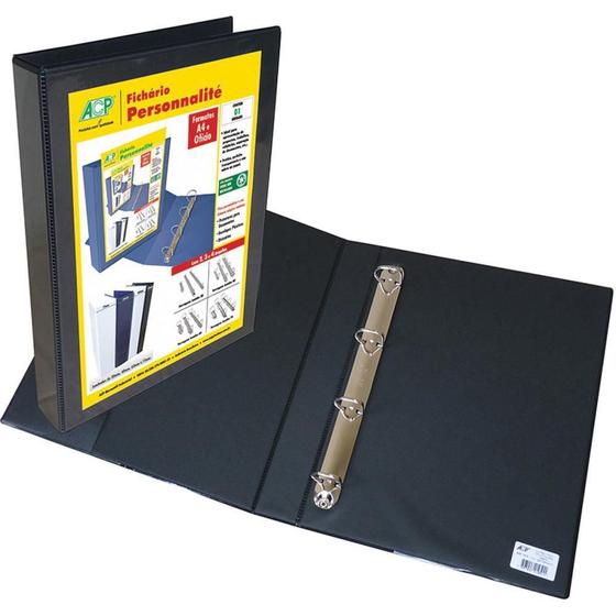Fichario De Pvc Personalite A4 45Mm 4 Arg.Pret - Acp - Pasta Fichário ...