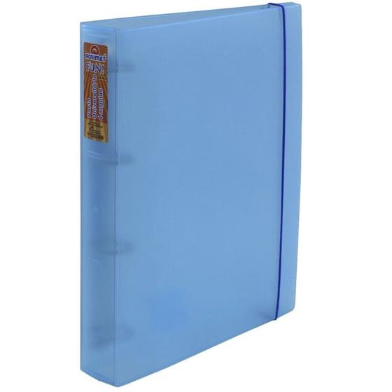 Fichário em PP com 4 Argolas A4 Lombada 5cm cor Azul Clear Ref. 804.2 ...
