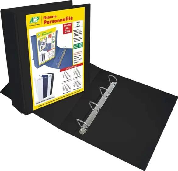 Fichario personalite of 40mm 4 arg. preto acp unid. - Fichário Escolar ...