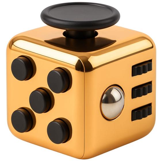 Fidget Cubo Toy Ansiedade Cube Anti Estresse Dedo Apertar Dourado ...