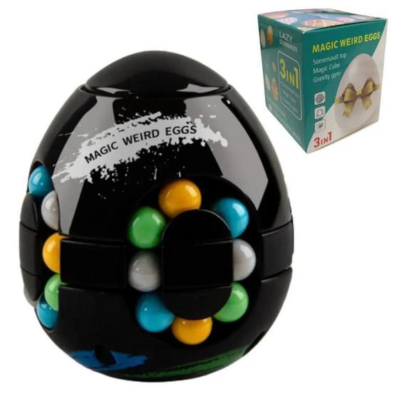 Fidget Toys Magic Weird Eggs Cubo Sppiner Infinity Cube 3x1 - Preto ...