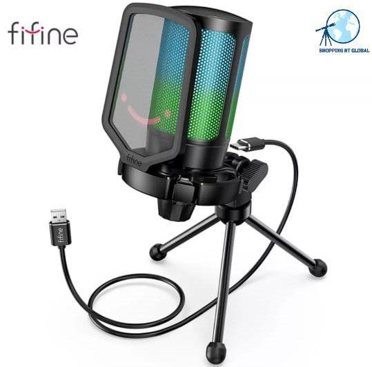 FIFINE Microfone Gamer Rgb Fifine A6V Condensador Ampli Game A6 V - Microfone Condensador ...