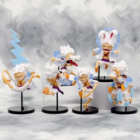 Figura de Ação Luffy Gear 5 34cm-10cm Com LED One Piece Action Figure ...