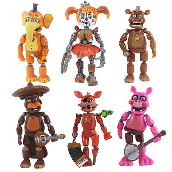 Figuras de Ação Toy Wokex FNAF Five Nights at Freddy's - Kit com 6 ...