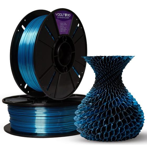 Filamento PLA Duo Color Azul com Preto Premium 1Kg Duas Cores V-Silk 1 ...