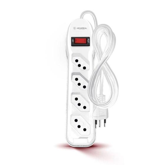 Filtro De Linha 4 Tomadas Pp 3x0 75 1m 249 Branco Megatron Filtro De Linha Magazine Luiza