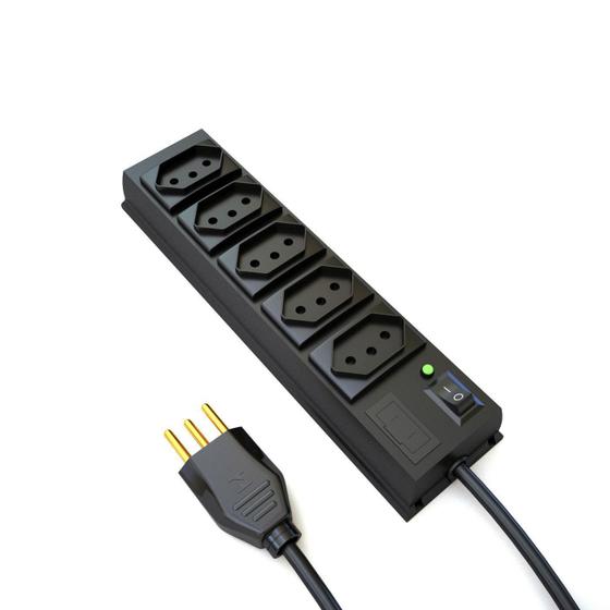 Filtro De Linha 5 Tomadas Padrão Nbr14136-10A-100/240V 2P+T - Casa Das Tomadas - Filtro de Linha ...