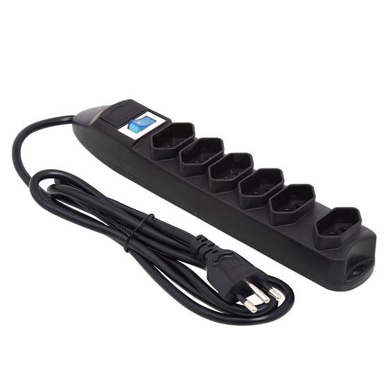 Filtro de linha extensao 6 tomadas fusivel 80cm 10a - sl7606 - MBTECH - Filtro de Linha ...