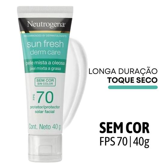 Filtro Solar Facial FPS 70 Sem Cor Oil Free Toque Seco Sunfresh ...