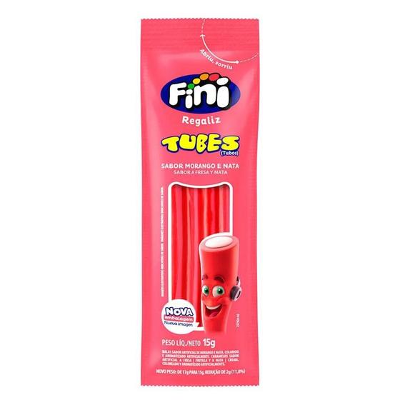 Fini Bala Tubes Morango e Nata 15g - Balas - Magazine Luiza