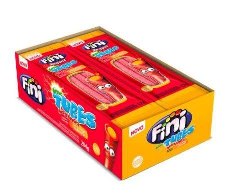 Fini Tubes Morango/Laranja Azedinho Display com 12Un - Bala de Gelatina ...